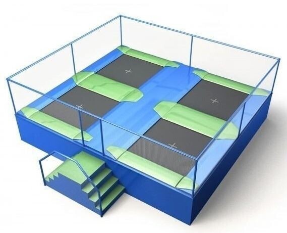 Akrobat Trampolinepark Jump Arena Small 6 x 5,3 m - 4 trampolines