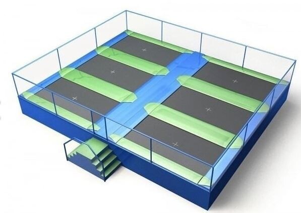 Akrobat Trampolinepark Jump Arena Large 9,7 x 8 m - 6 trampolines